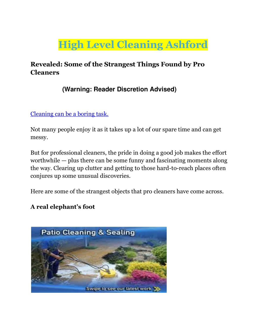 PPT - High Level Cleaning Ashford PowerPoint Presentation, free ...