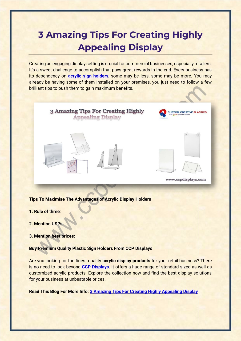 PPT - 3 Amazing Tips For Creating Highly Appealing Display PowerPoint ...