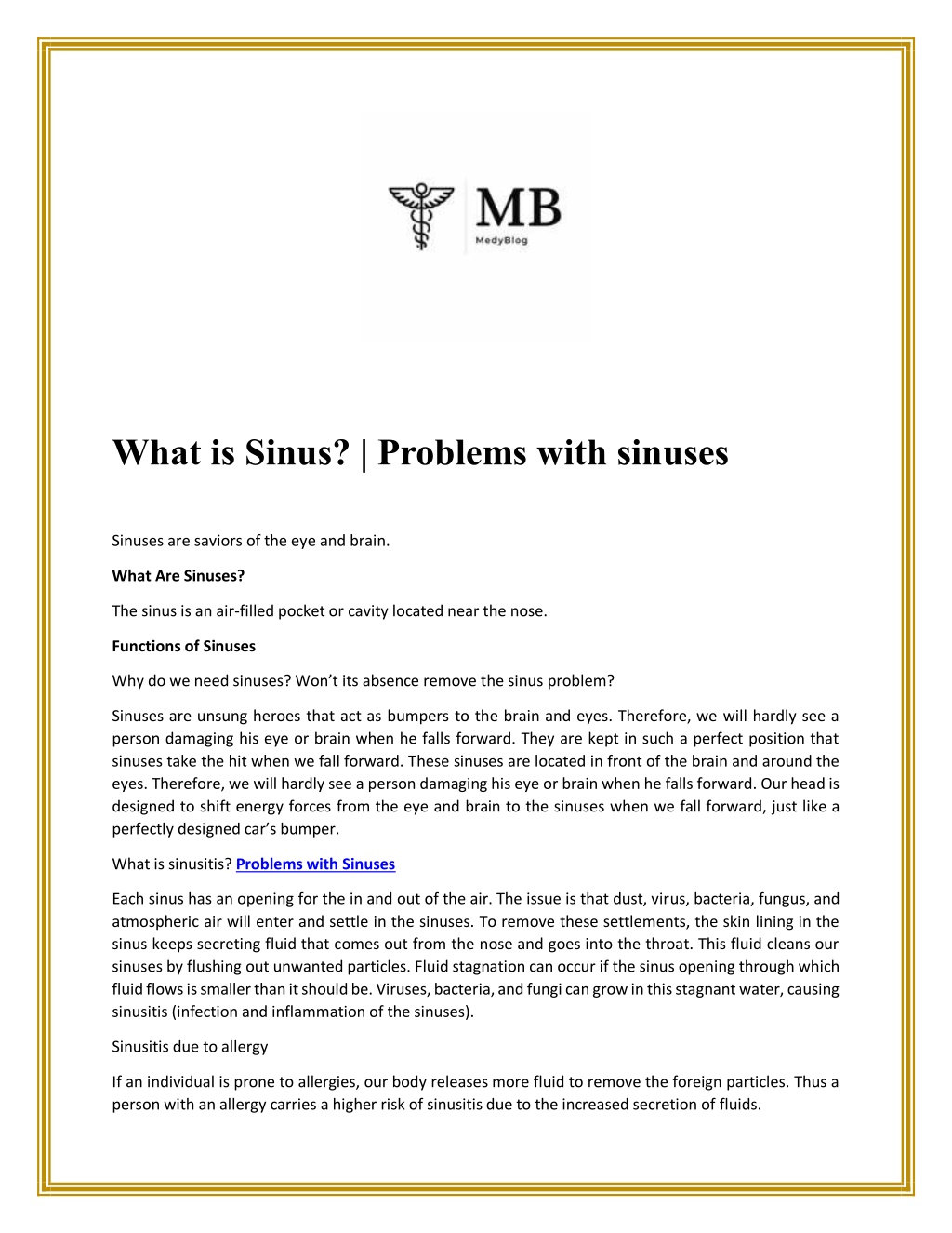 PPT - What is Sinus Problems with sinuses PowerPoint Presentation, free ...