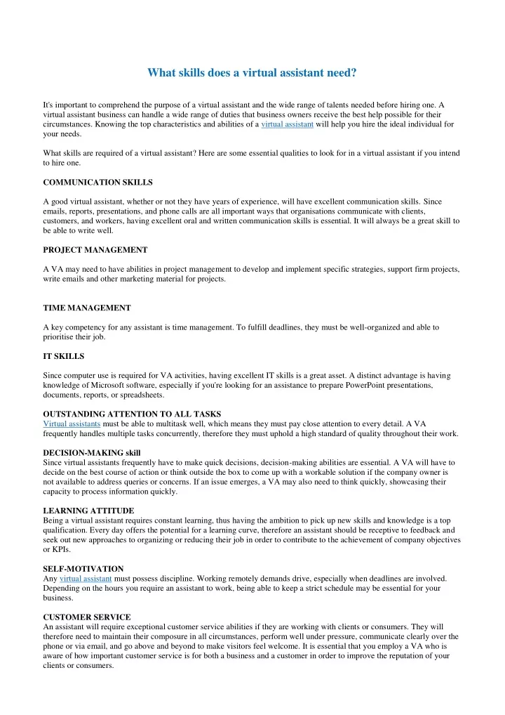 PPT Virtual Assistant Fundtec PowerPoint Presentation Free 