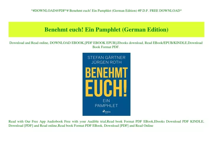 PPT - ^#DOWNLOAD@PDF^# Benehmt euch! Ein Pamphlet (German Edition) #P.D ...