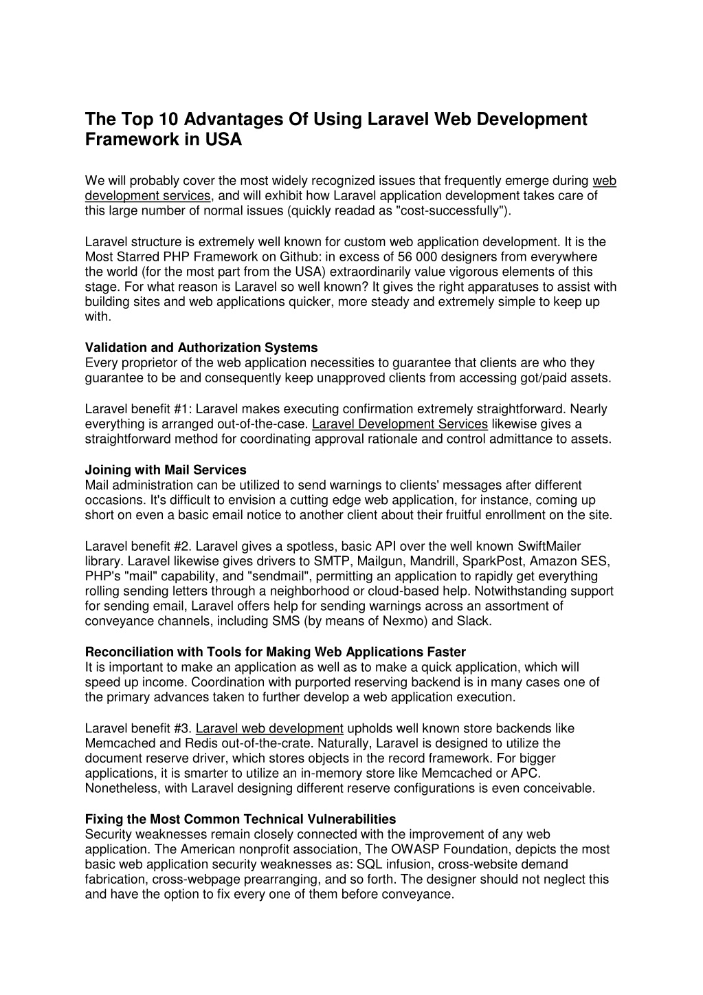 PPT - The Top 10 Advantages Of Using Laravel Web Development Framework in USA PowerPoint ...