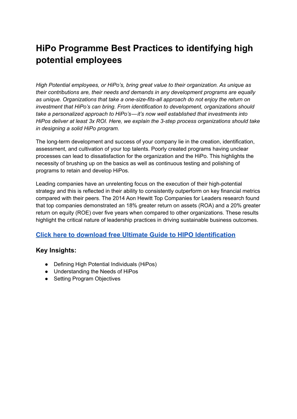 PPT - HiPo Programme Best Practices to identifying high potential ...