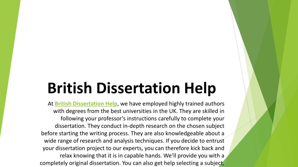 PPT - British Dissertation Help PowerPoint Presentation, free download - ID:11587153