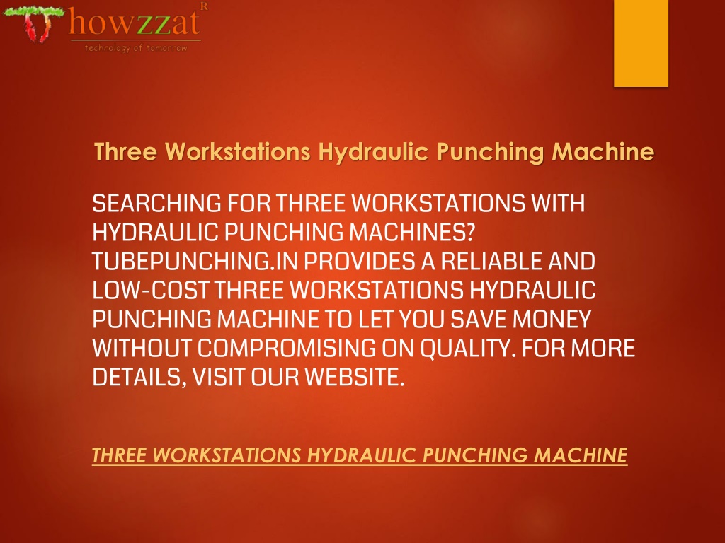 PPT - Three Workstations Hydraulic Punching Machine Tubepunching.in ...