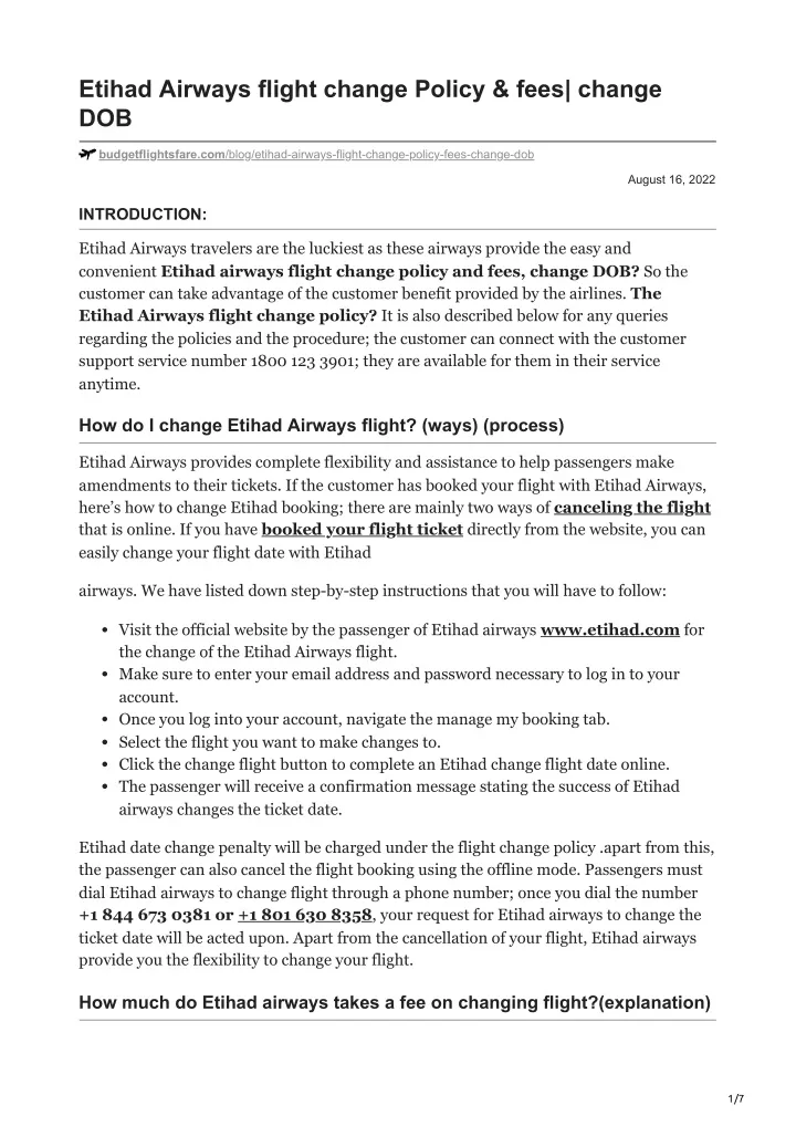 PPT - Etihad Airways flight change Policy amp fees change DOB ... PPT - Etihad Airways flight change Policy amp fees change DOB ...
