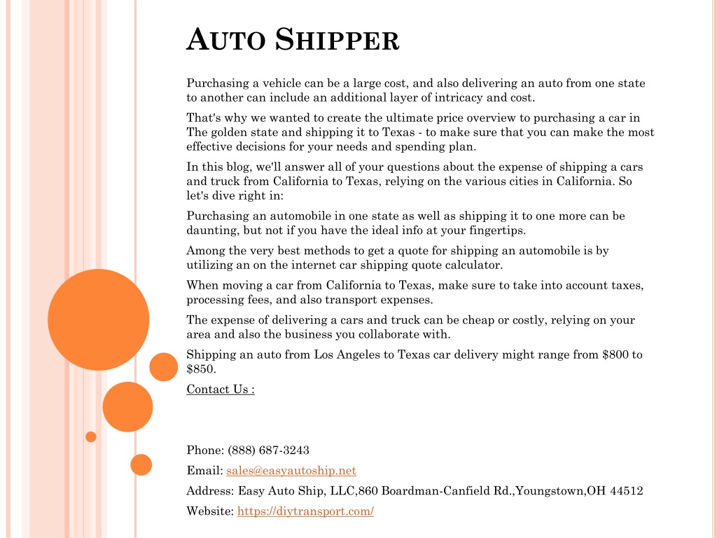 PPT - Auto Shipper PowerPoint Presentation, free download - ID:11600066