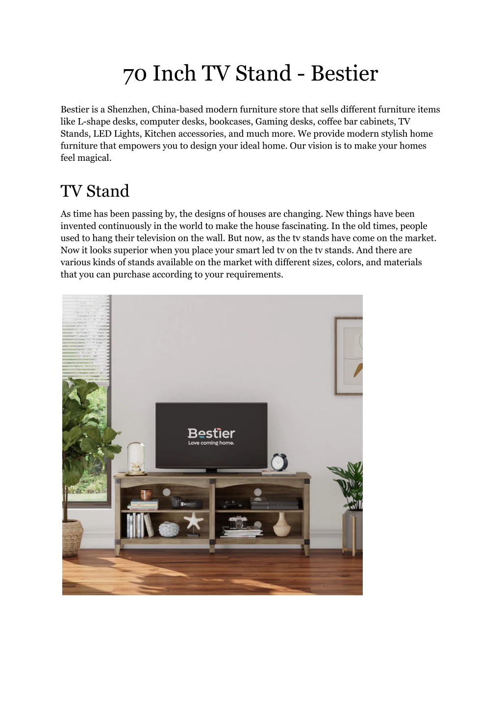 PPT - 70 Inch TV Stand - Bestier PowerPoint Presentation, free download ...
