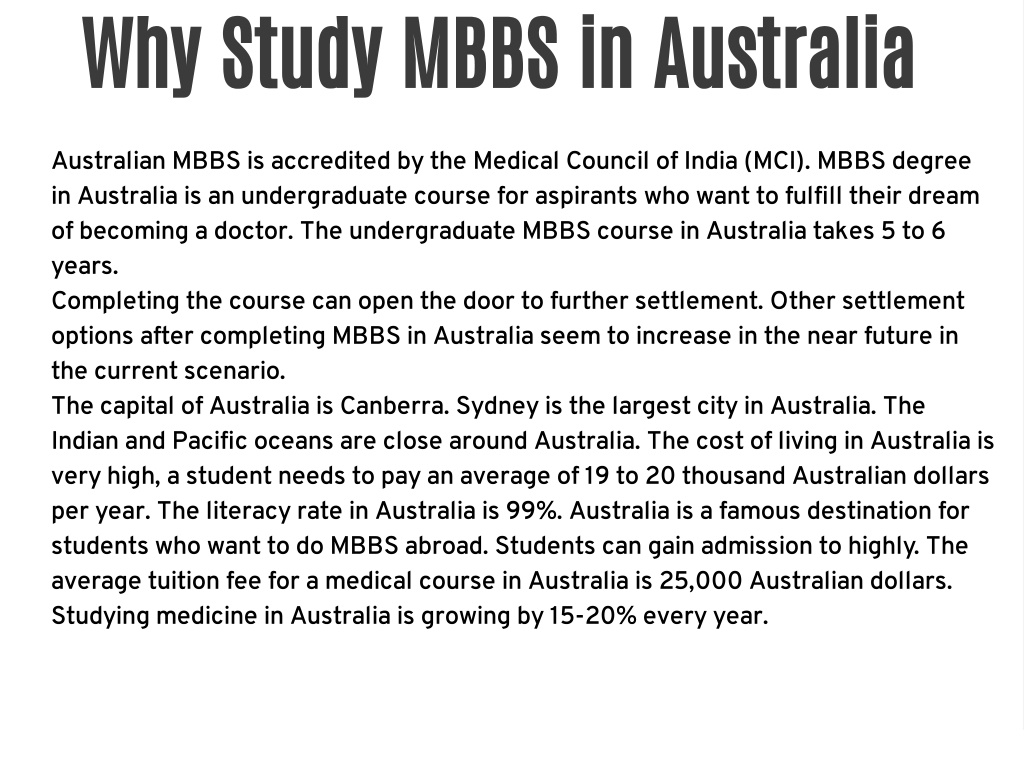 PPT - Why Study MBBS in Australia PowerPoint Presentation, free ...