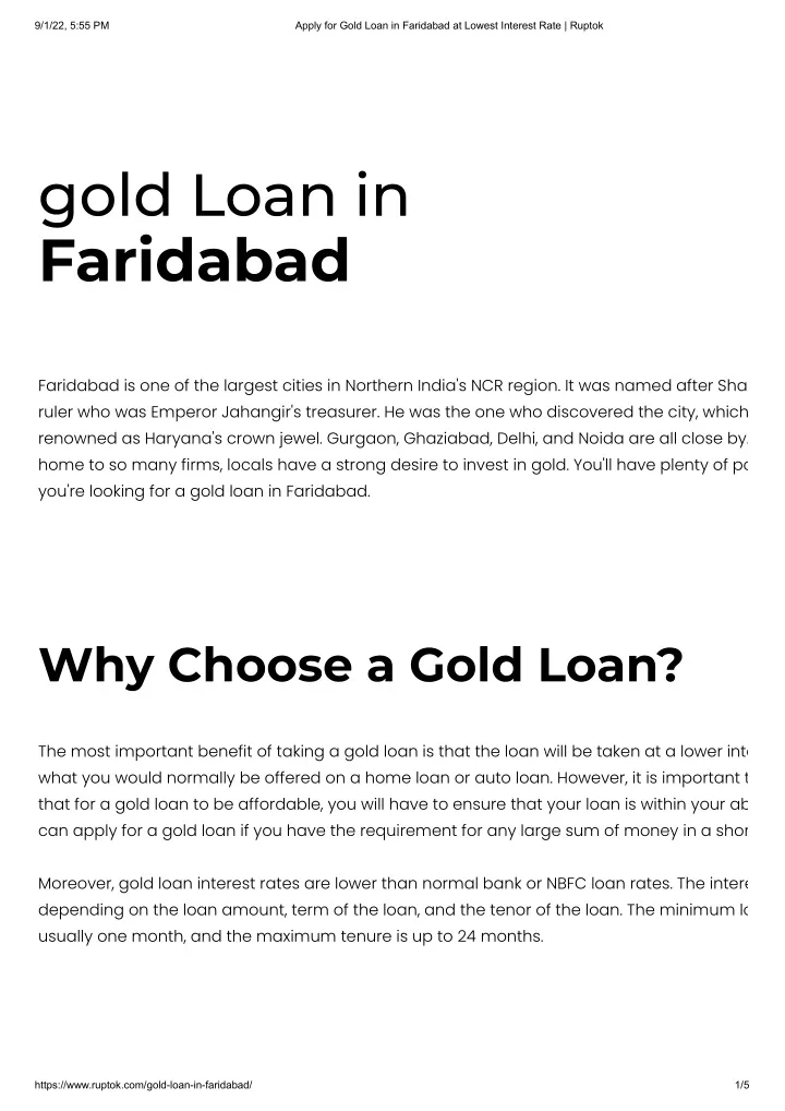 PPT - Gold Loan In Faridabad PowerPoint Presentation, free download ...