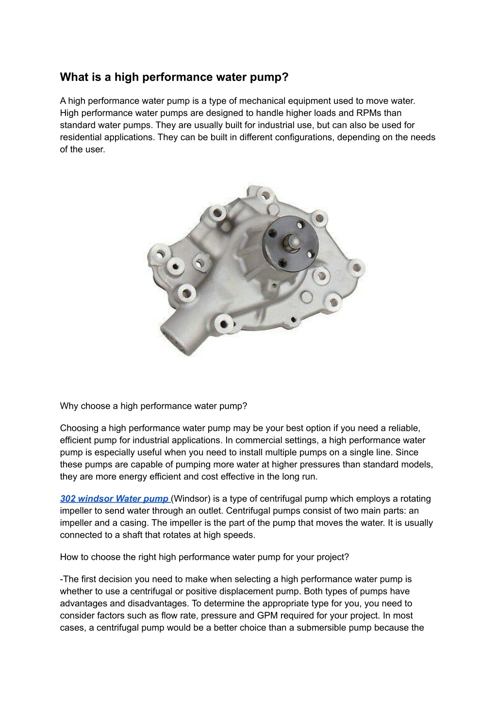 PPT - What is a high performance water pump PowerPoint Presentation ...