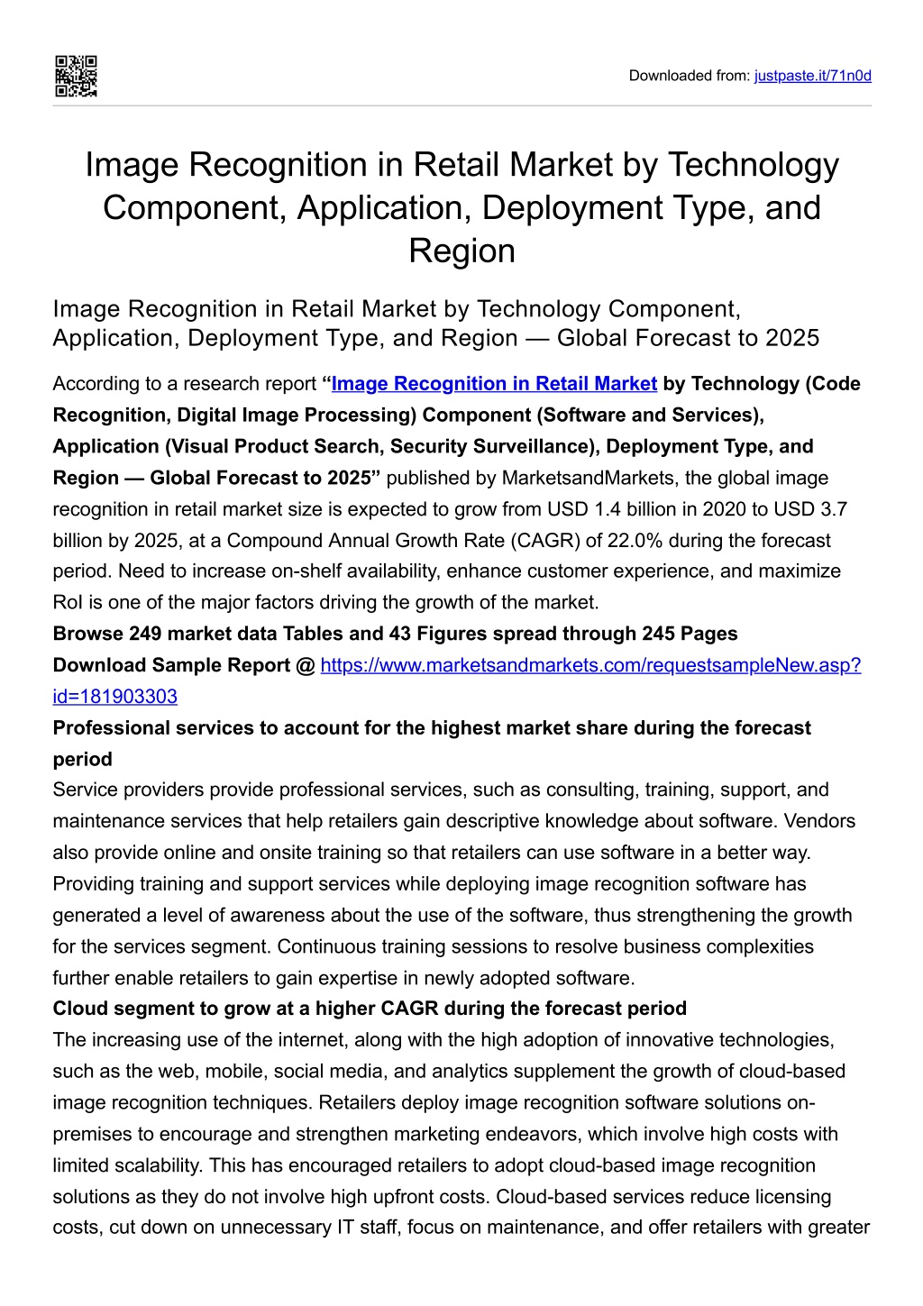 PPT - Image Recognition in Retail Market by Technology Component ...