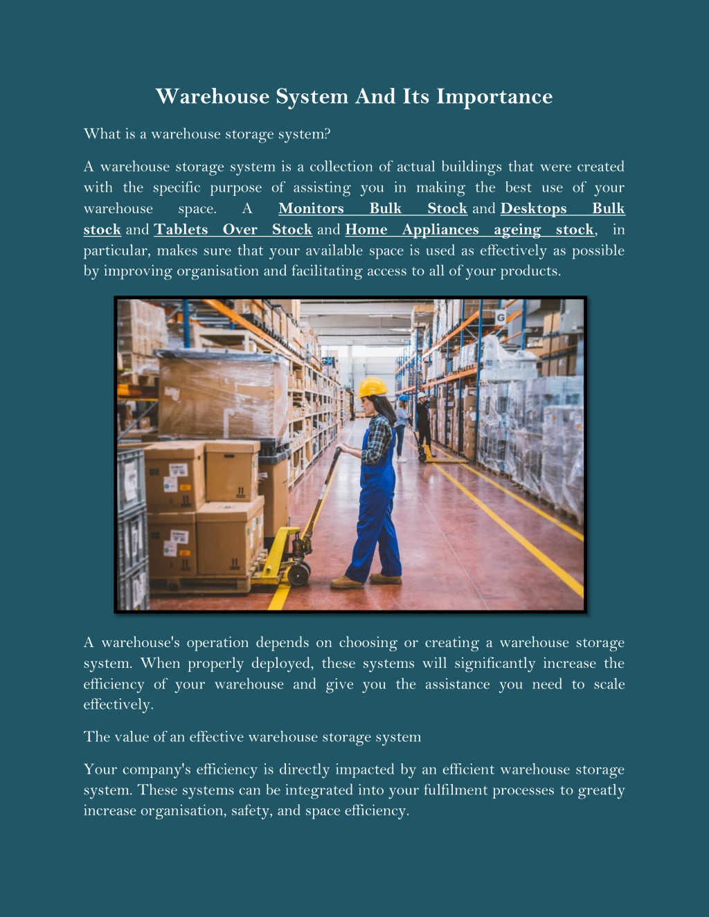 PPT - Warehouse System And Its Importance PowerPoint Presentation, free ...
