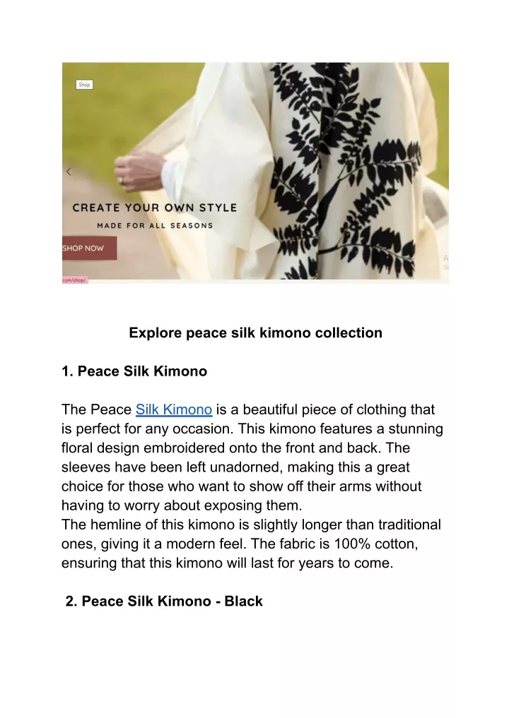 PPT - Explore peace silk kimono collection PowerPoint Presentation ...