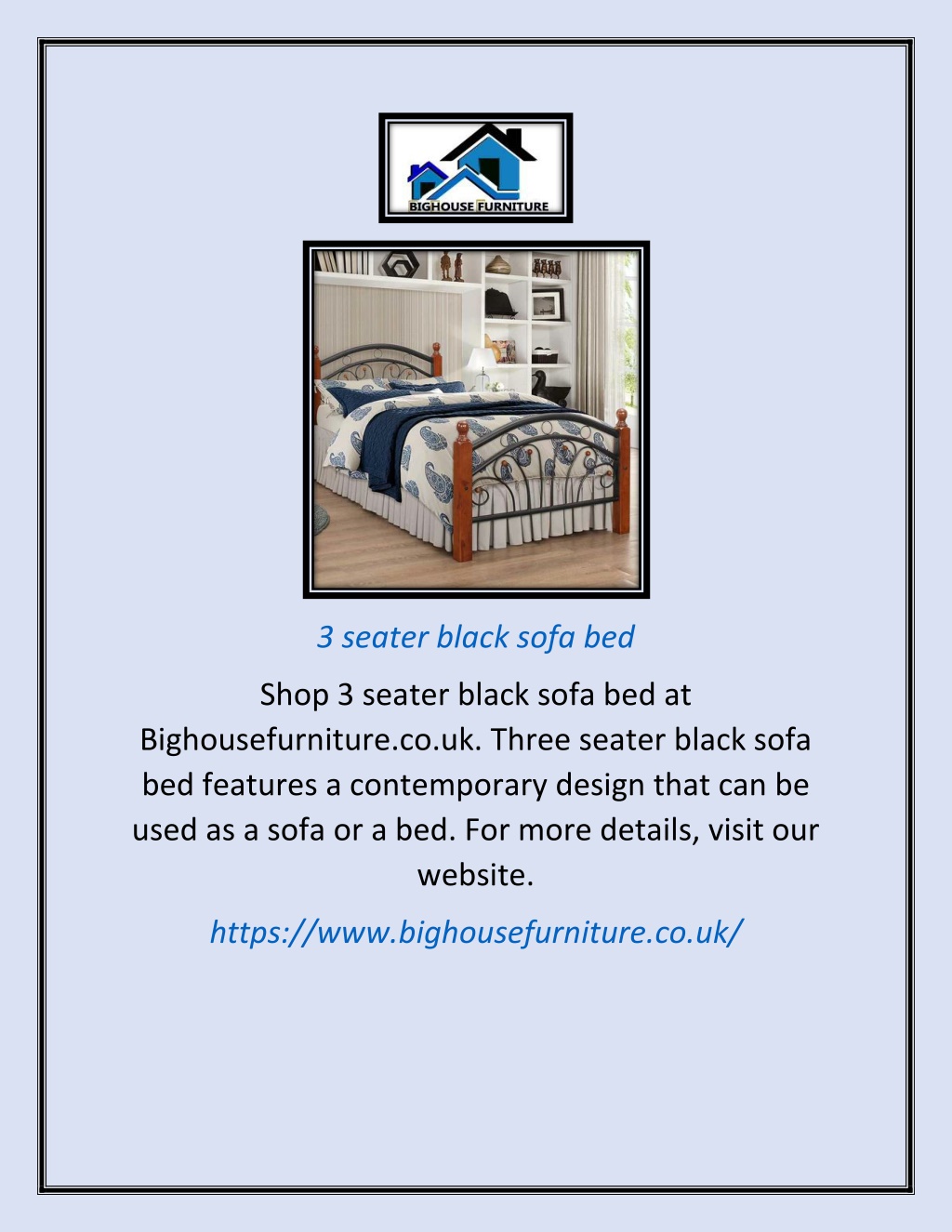 PPT - 3 seater black sofa bed PowerPoint Presentation, free download ...