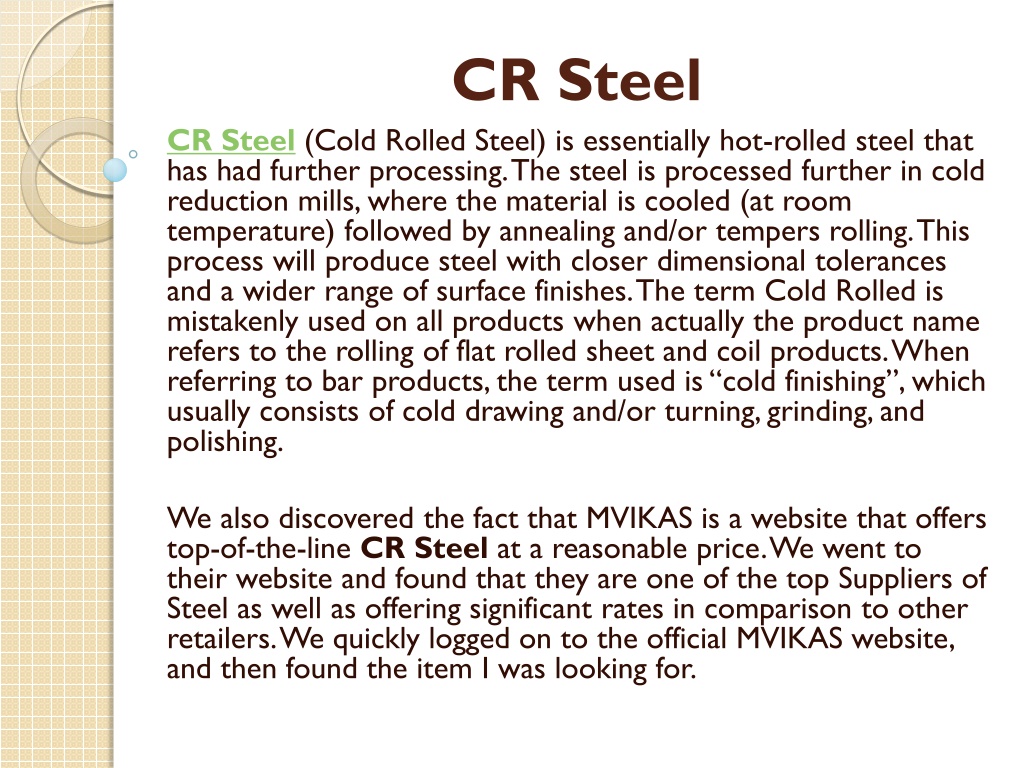 PPT - CR Steel PowerPoint Presentation, free download - ID:11609480