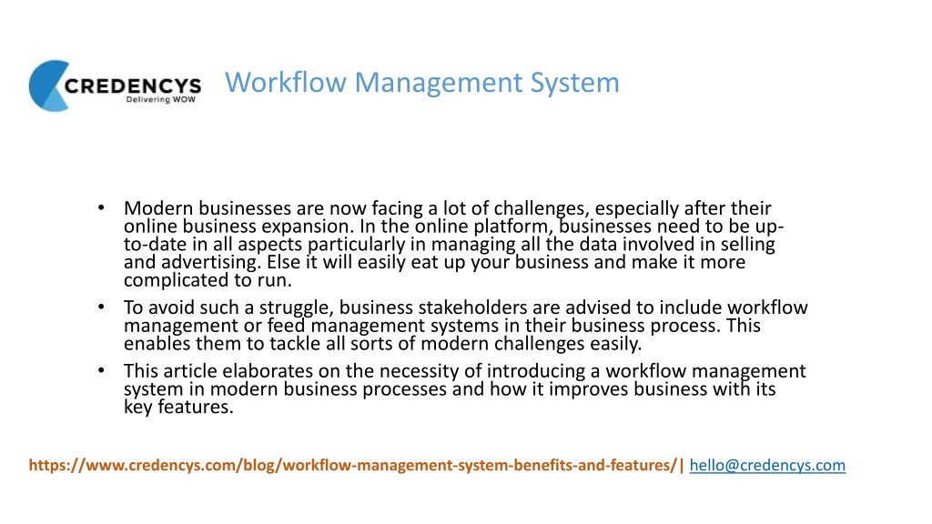 PPT - Workflow Management System - Credencys PowerPoint Presentation ...