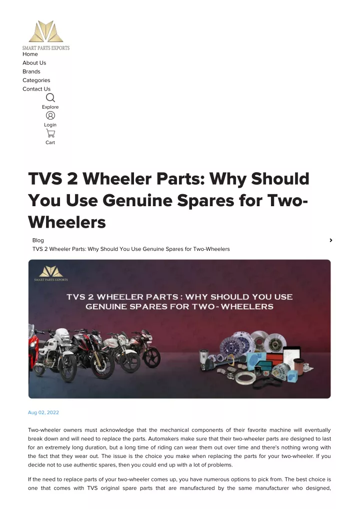 PPT - TVS 2 Wheeler Parts PowerPoint Presentation, free download - ID ...