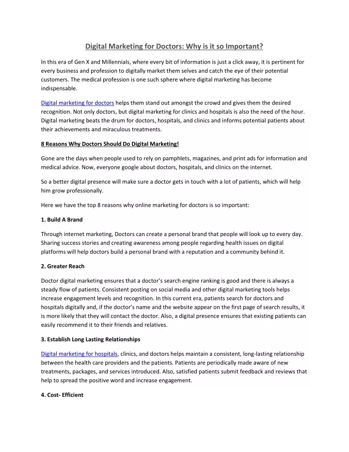 PPT - Digital Marketing for Doctors PDF PowerPoint Presentation, free ...