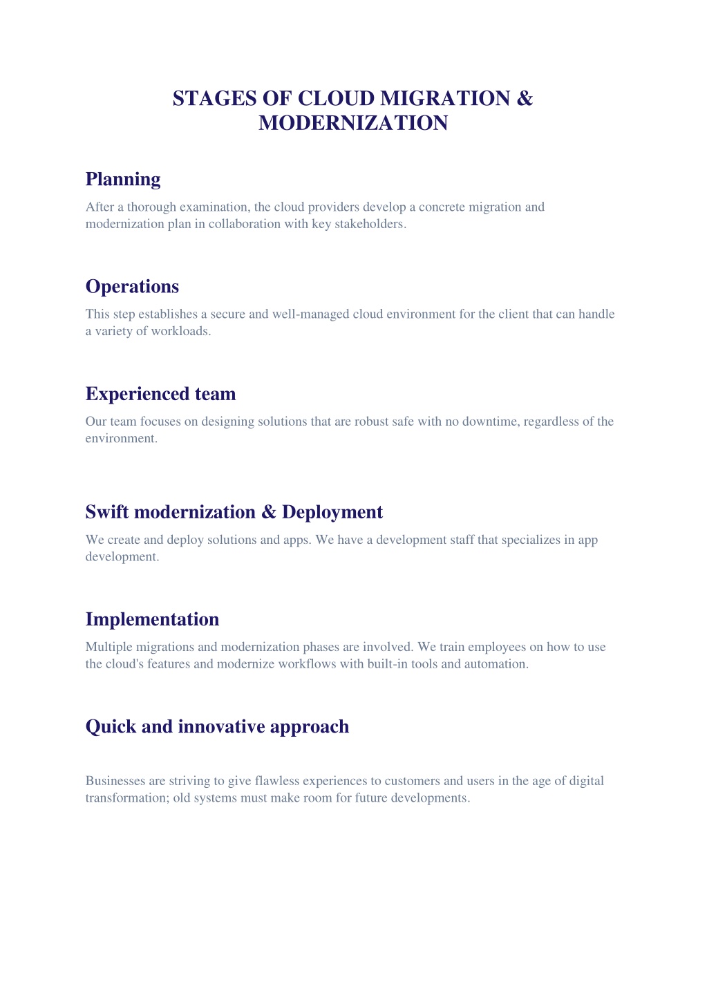 PPT - STAGES OF CLOUD MIGRATION & MODERNIZATION PowerPoint Presentation - ID:11613022