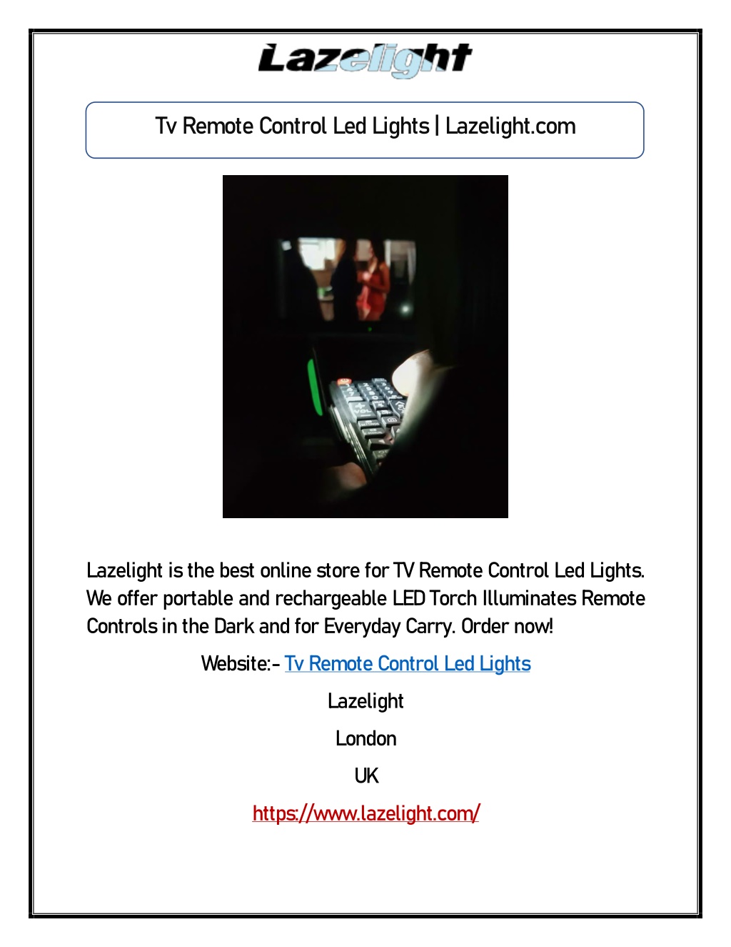 PPT - Tv Remote Control Led Lights | Lazelight.com PowerPoint ...
