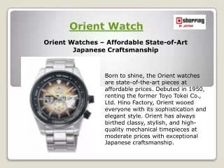 PPT - Orient Watches From Shopping In Japan PowerPoint Presentation ...