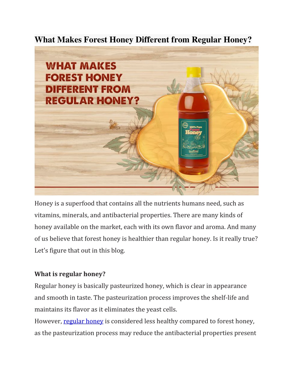PPT - What Makes Forest Honey Different from Regular Honey PowerPoint ...