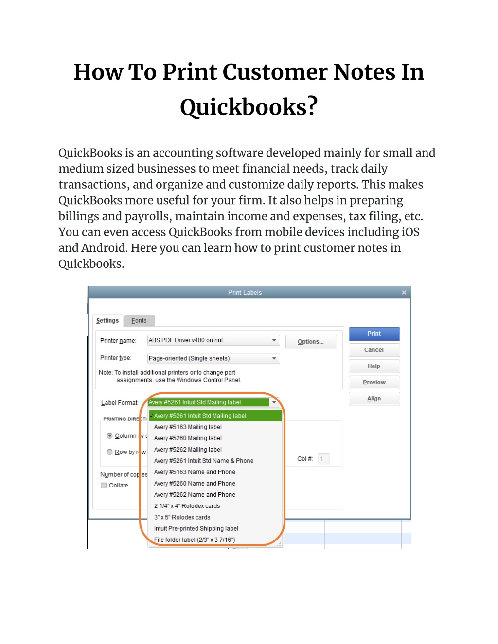 PPT - How To Print Customer Notes In Quickbooks? | Easy Steps ...