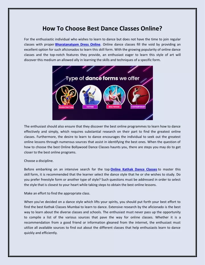 PPT - How To Choose Best Dance Classes Online PowerPoint Presentation ...