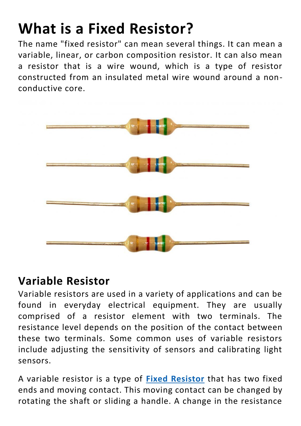 PPT - What is a Fixed Resistor PowerPoint Presentation, free download - ID:11618725