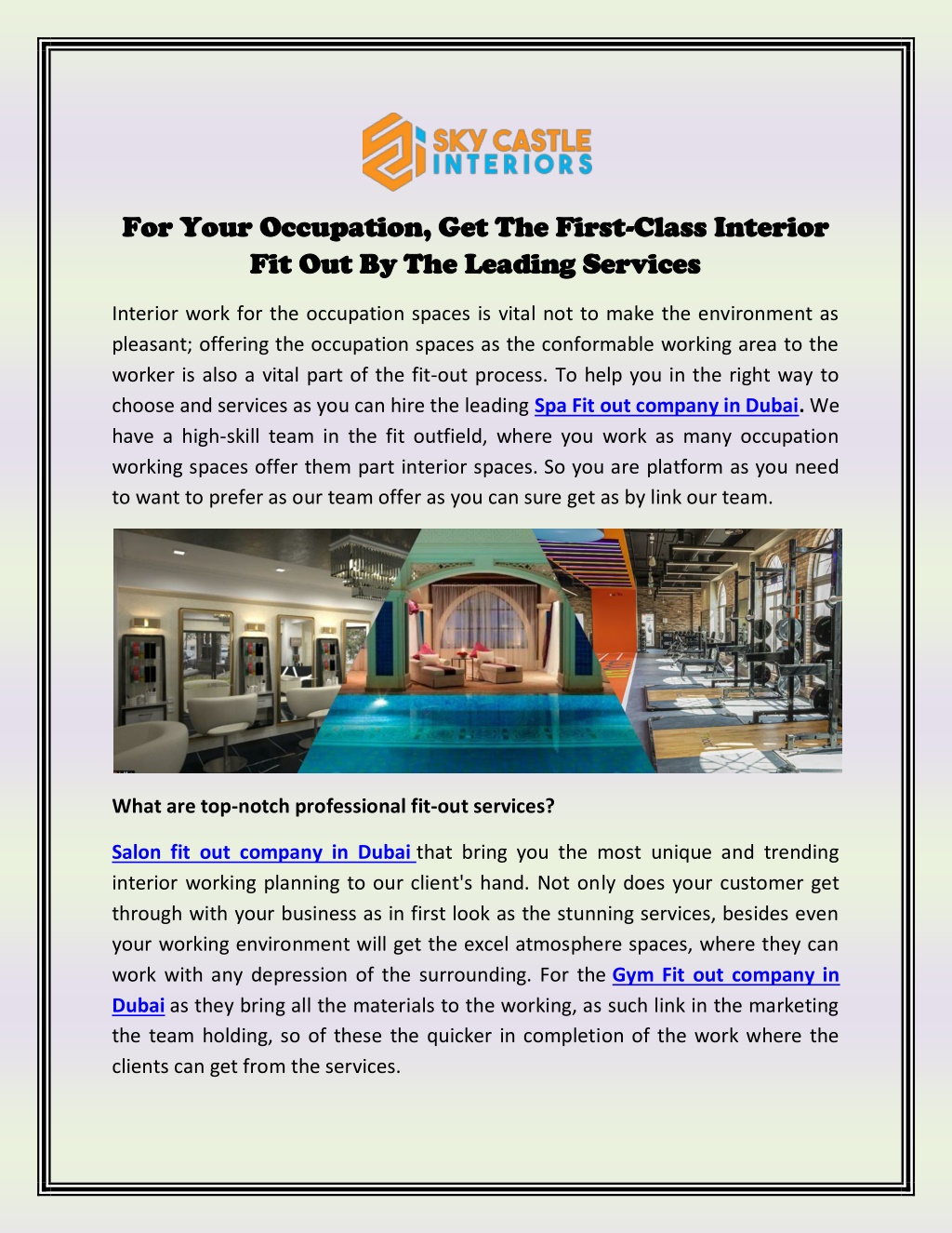 PPT - For Your Occupation, Get The First-Class Interior Fit Out By The Leading Services ...