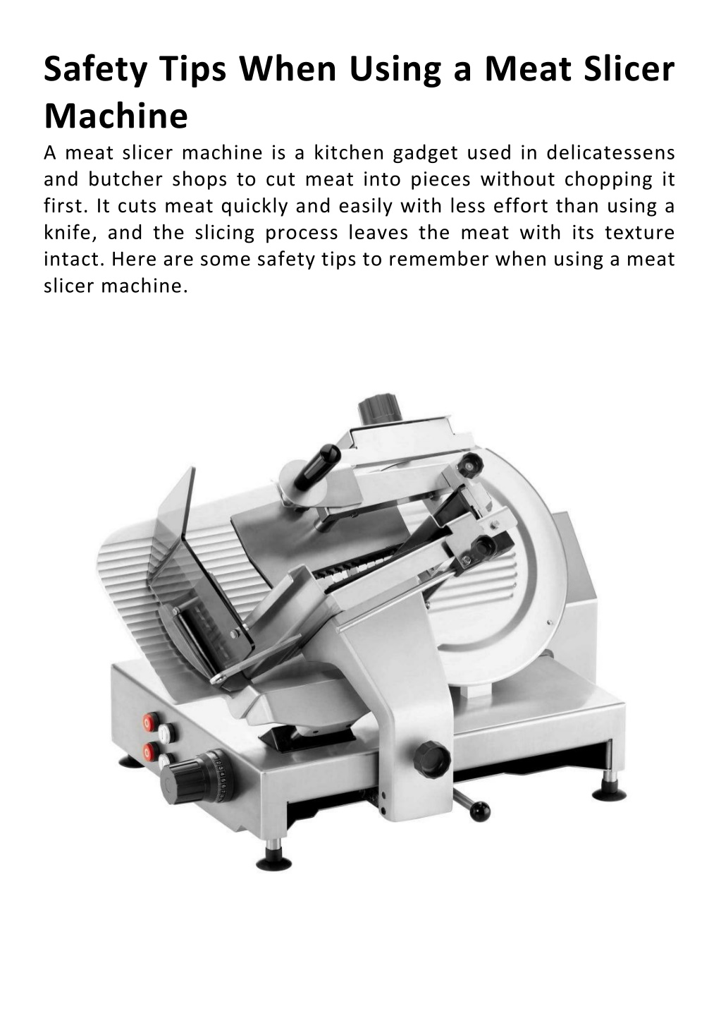 PPT - Safety Tips When Using a Meat Slicer Machine PowerPoint ...
