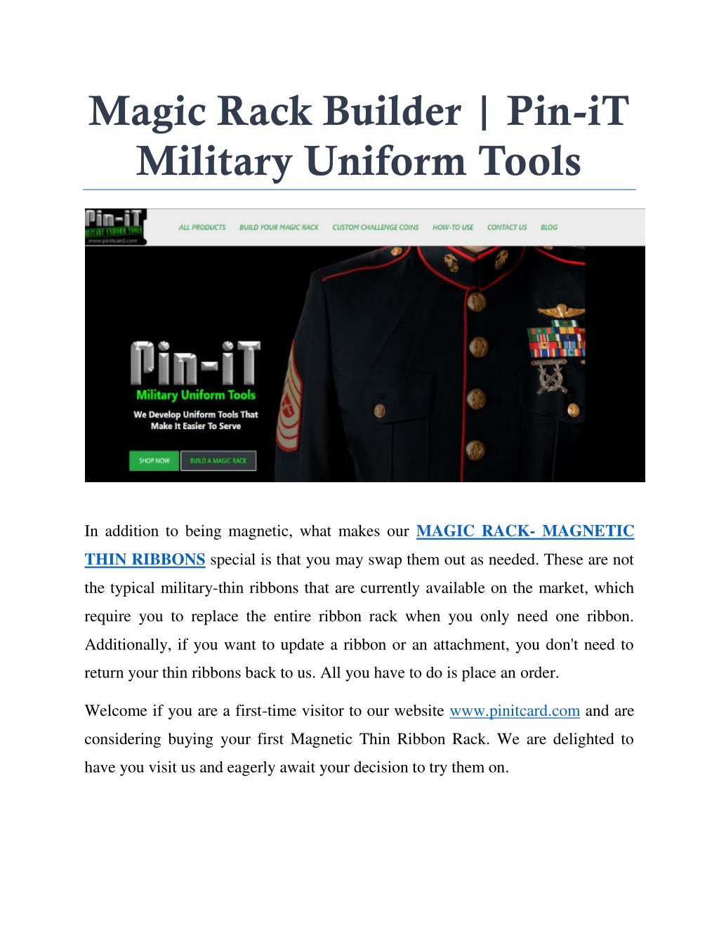 PPT - Magic Rack Builder - Pin-iT Military Uniform Tools PowerPoint ...