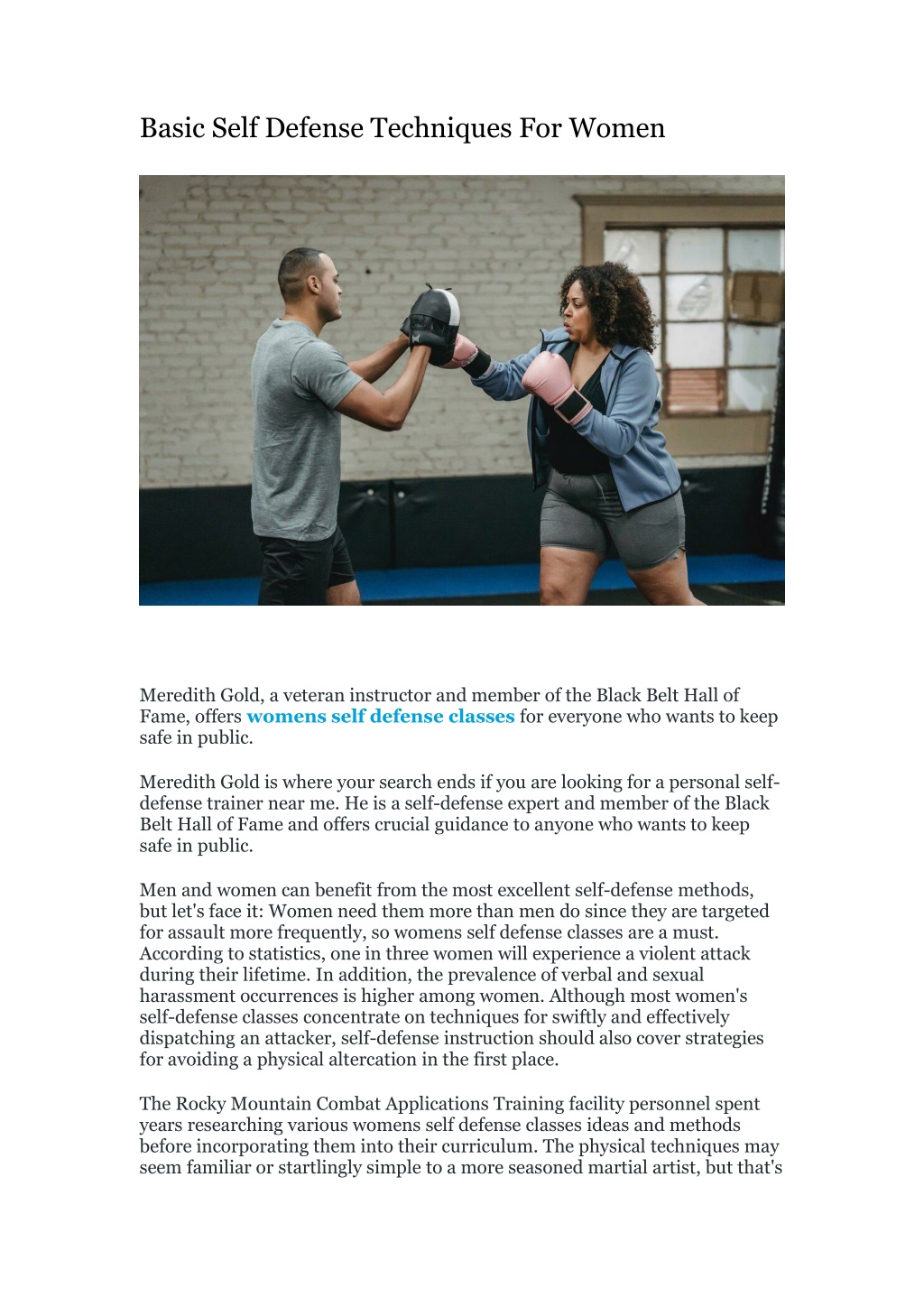 PPT - Basic Self Defense Techniques For Women PowerPoint Presentation, free download - ID:11621049