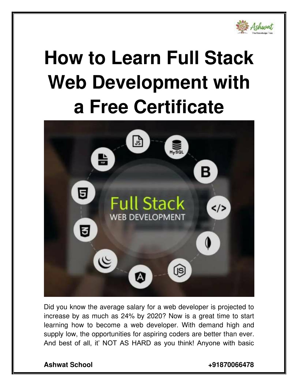 PPT - How to Learn Full Stack Web Development with a Free Certificate ...