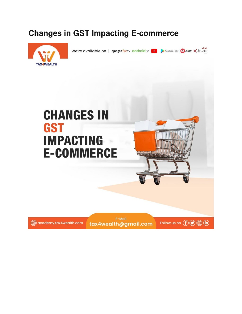 PPT - Changes in GST Impacting E-commerce PowerPoint Presentation, free ...