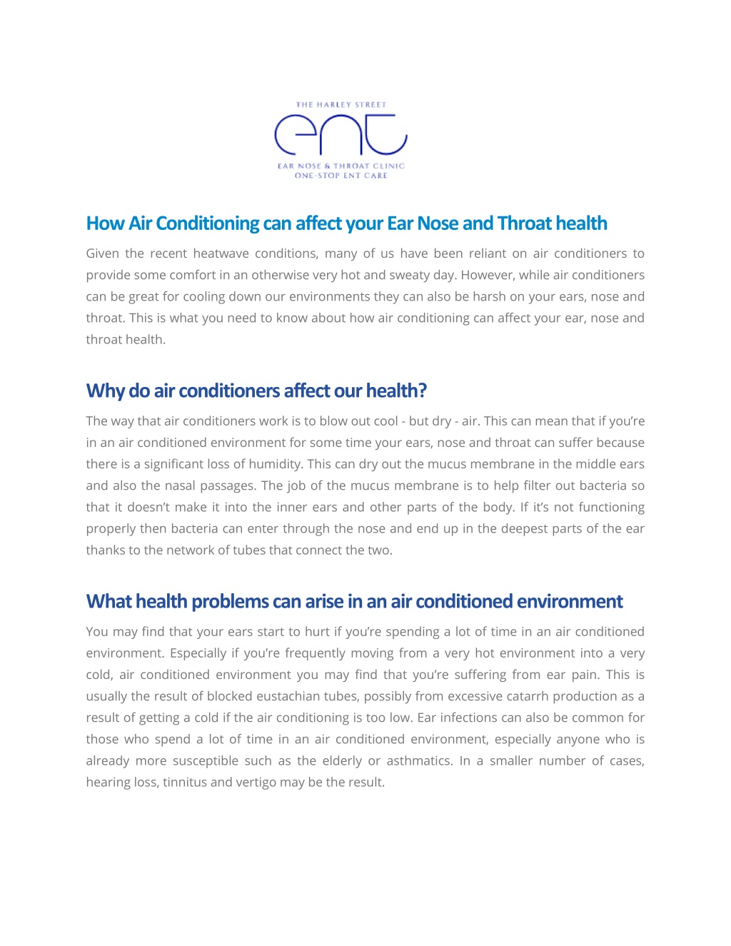 PPT - How Air Conditioning can affect your Ear Nose and Throat health ...