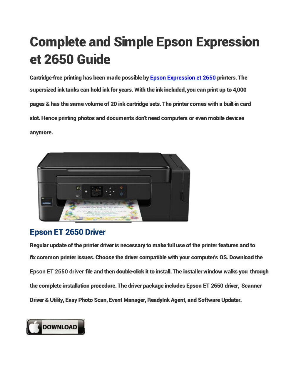 PPT - Complete and Simple Epson Expression et 2650 Guide PowerPoint ...