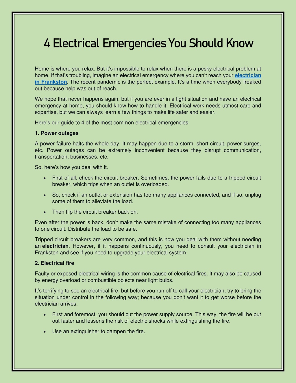 PPT - 4 Electrical Emergencies You Should Know PowerPoint Presentation ...