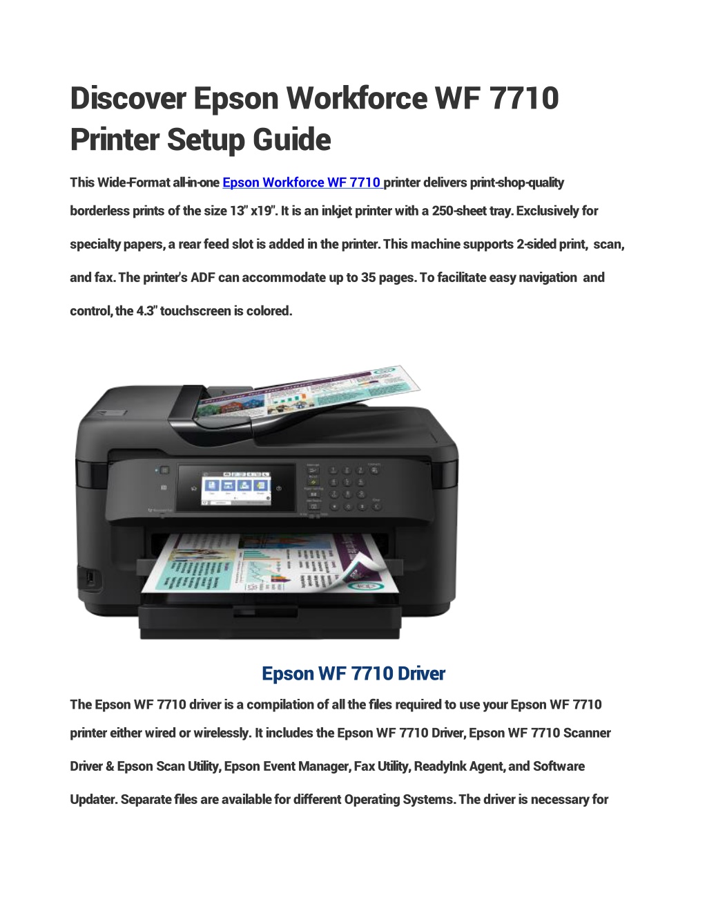 PPT - Discover Epson Workforce WF 7710 Printer Setup Guide PowerPoint ...