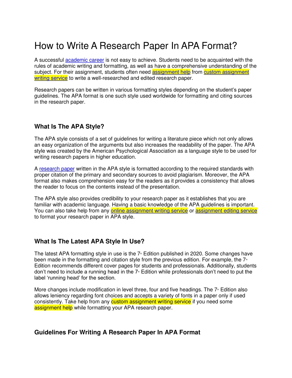 PPT - How to Write A Research Paper In APA Format PowerPoint ...