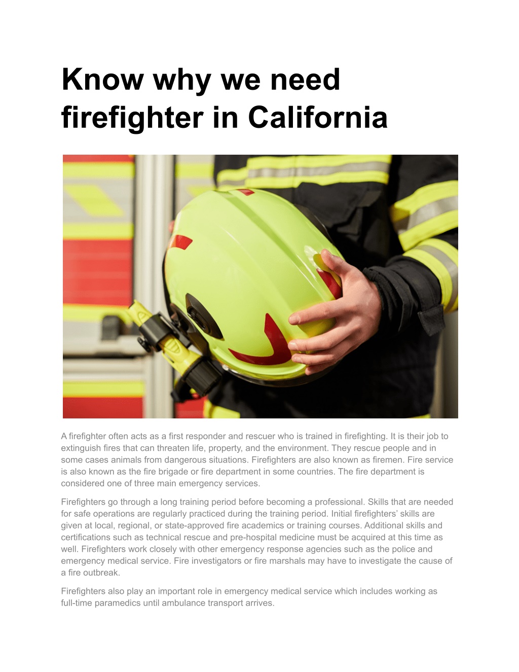 PPT - Know why we need firefighter in California PowerPoint ...