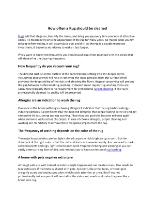PPT - How often a Rug should be cleaned PowerPoint Presentation, free ...