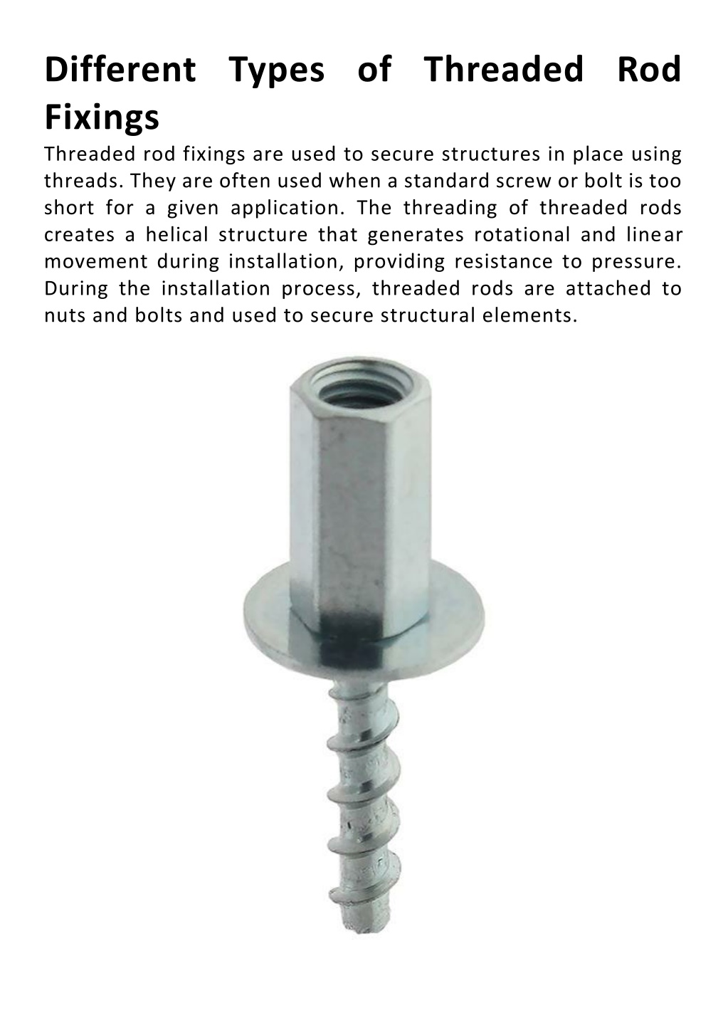 PPT - Different Types of Threaded Rod Fixings PowerPoint Presentation ...