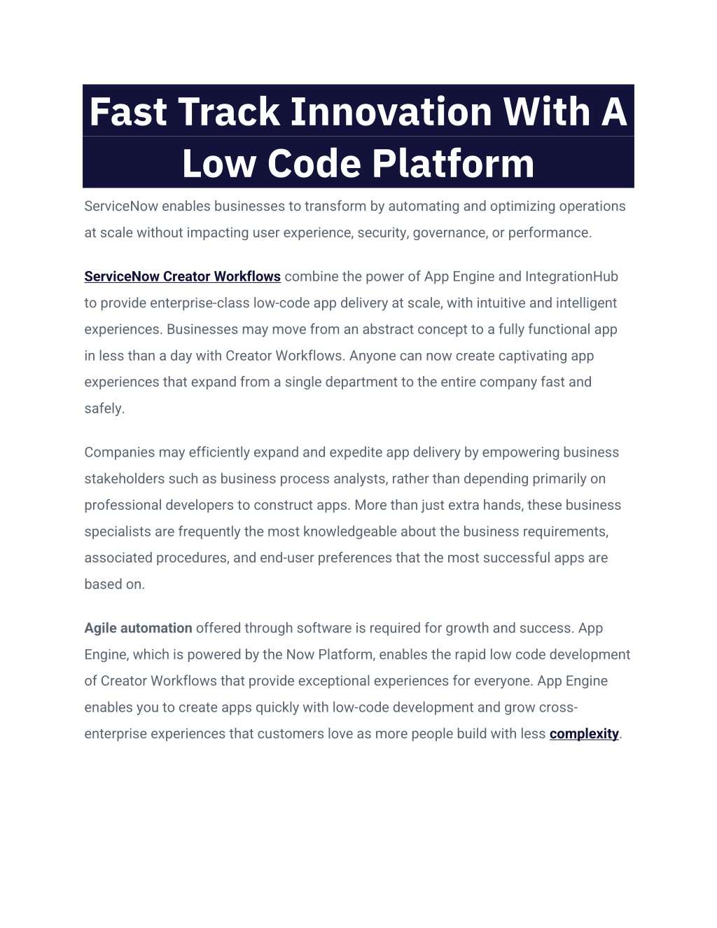 PPT - Fast Track Innovation With A Low Code Platform PowerPoint ...