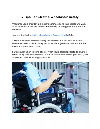 PPT - 5 Tips For Electric Wheelchair Safety PowerPoint Presentation, free download - ID:11628521