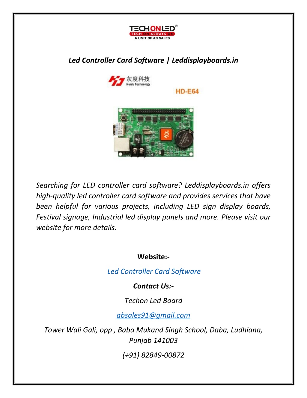 PPT - Led Controller Card Software Leddisplayboards.in PowerPoint ...