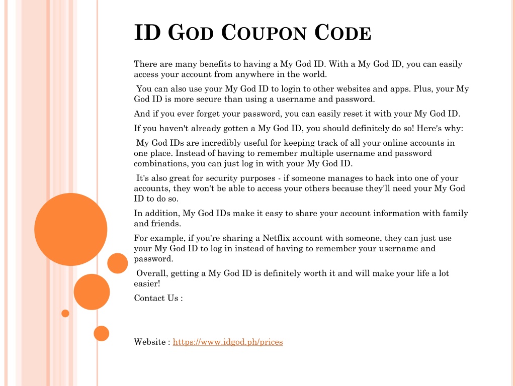PPT - ID God Coupon Code PowerPoint Presentation, free download - ID ...