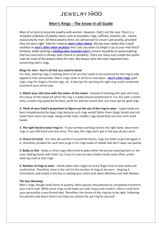 PPT - Men’s Rings - The know-it-all Guide PowerPoint Presentation, free ...