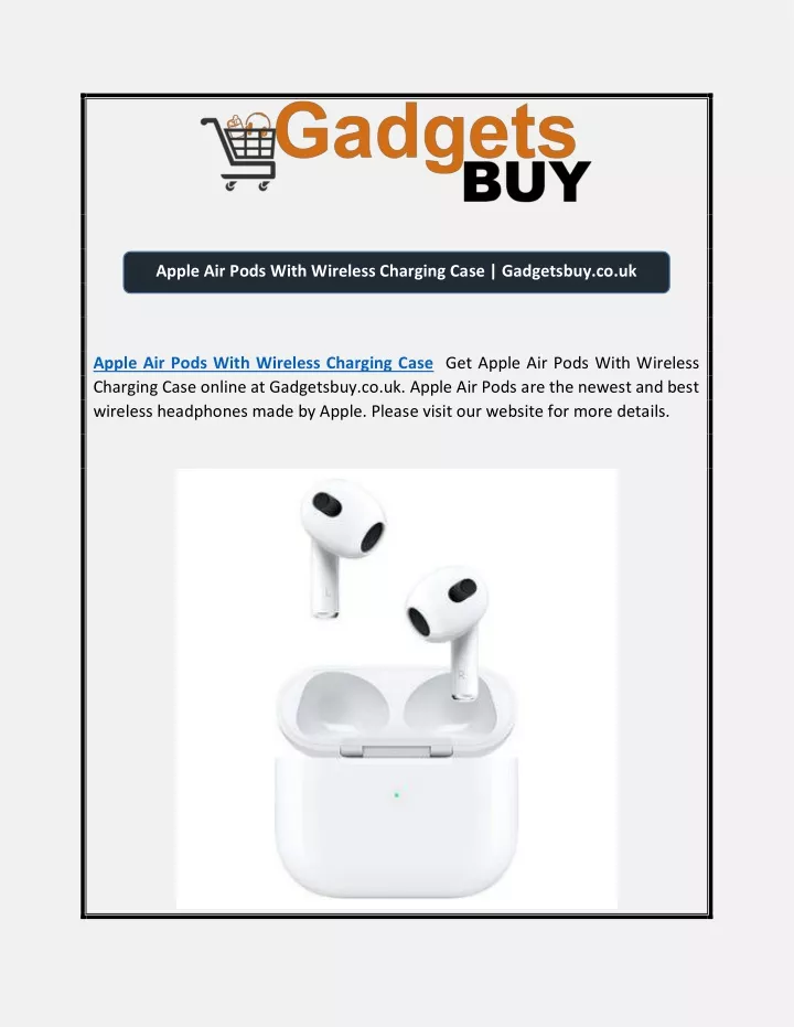 PPT - Apple Air Pods With Wireless Charging Case | Gadgetsbuy.co.uk ...